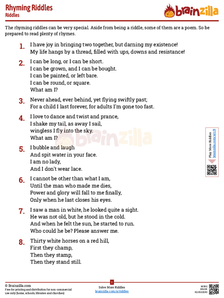 Rhyming Riddles | PDF