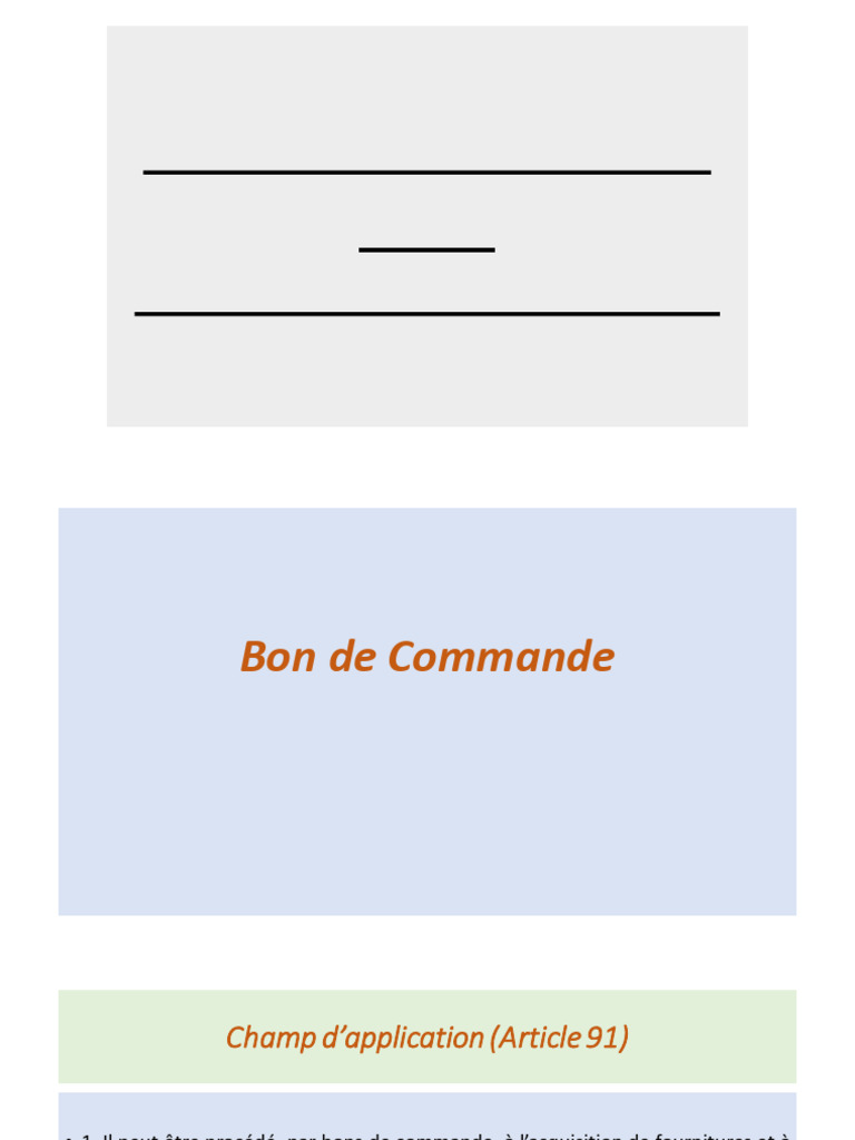 Présentation Bon de Commande | PDF