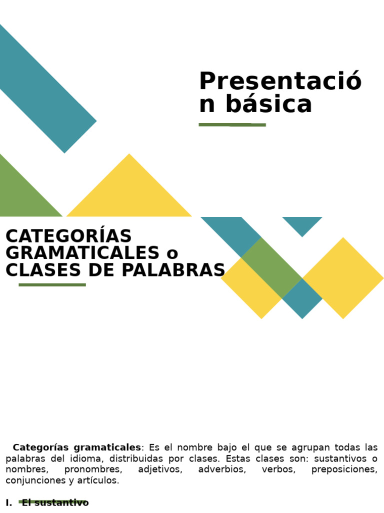 Repaso Categorías Gramaticales | PDF
