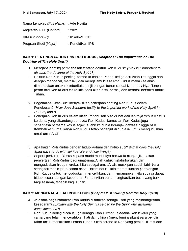 Ade Novita - UTS Bab 1-4 | PDF