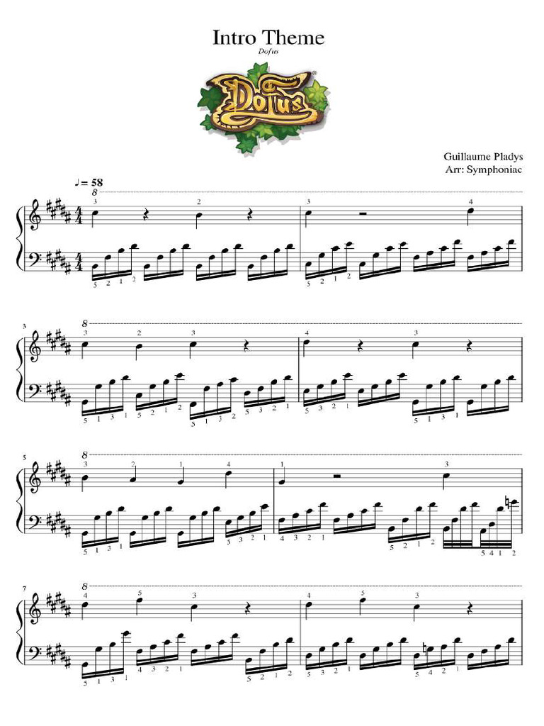 Intro Theme - Dofus - Sheet | PDF