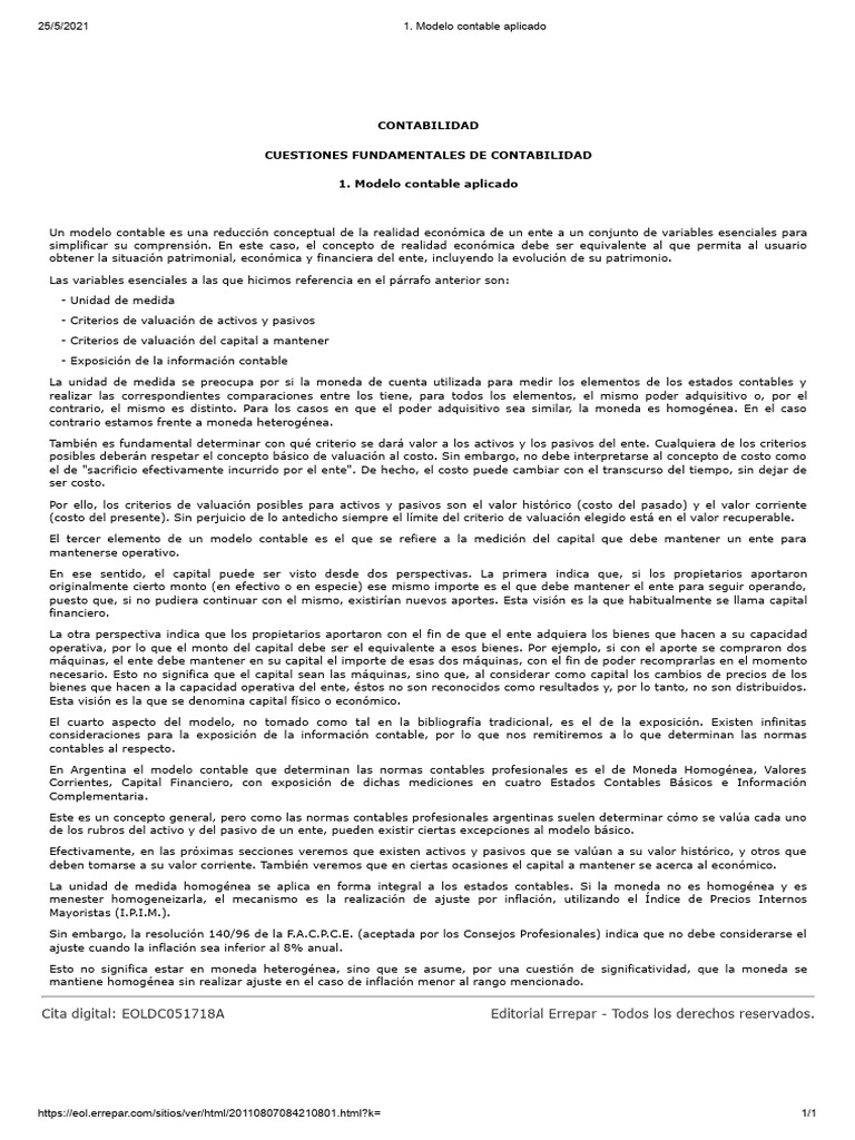 Modelo Contable Aplicado | PDF | Contabilidad | Capital (economía)