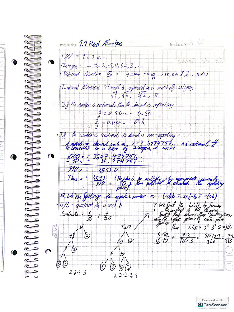 Real Numbers Notes | PDF