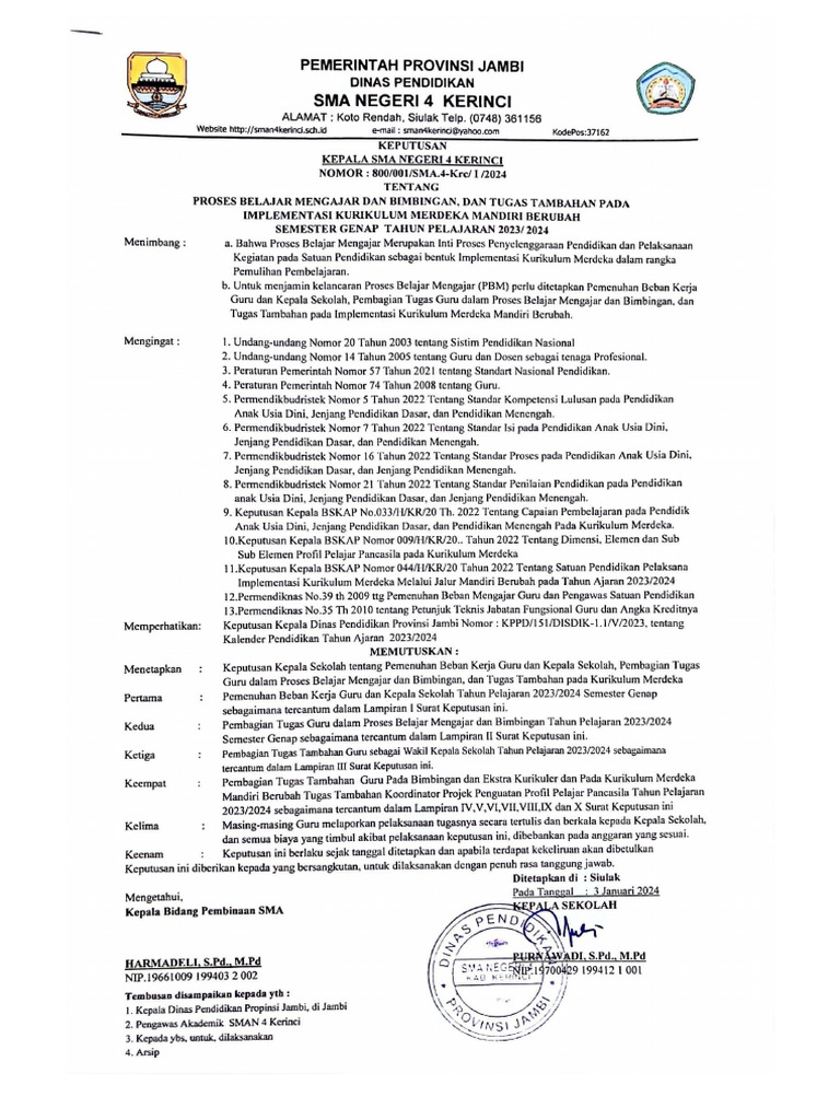 SK pembina Genap 2024 | PDF