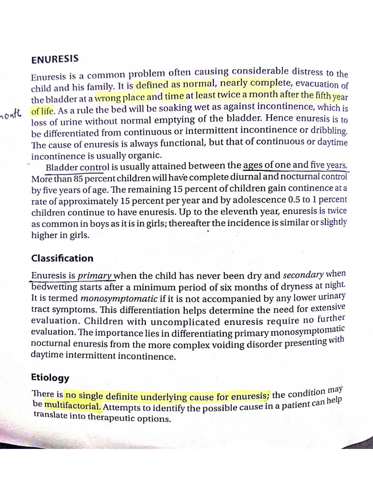 Nocturnal Enuresis 22 | PDF