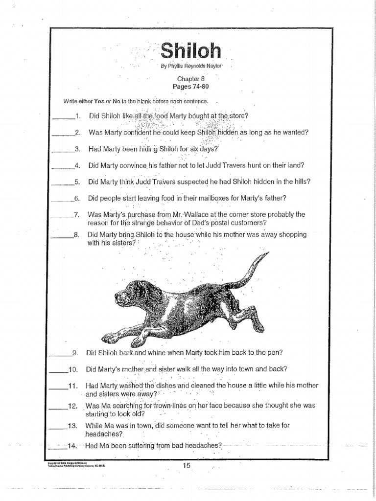 Joseph Amon - Shiloh Ch.8 Quiz | PDF