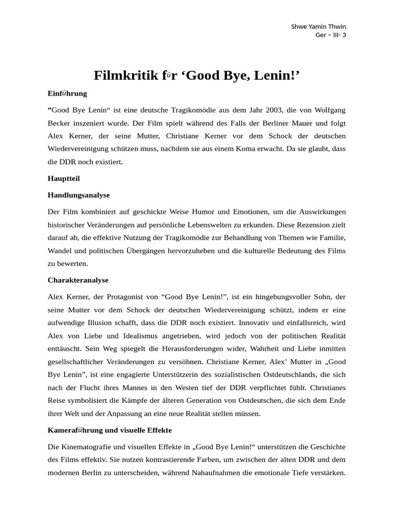 Good Bye, Lenin! | PDF