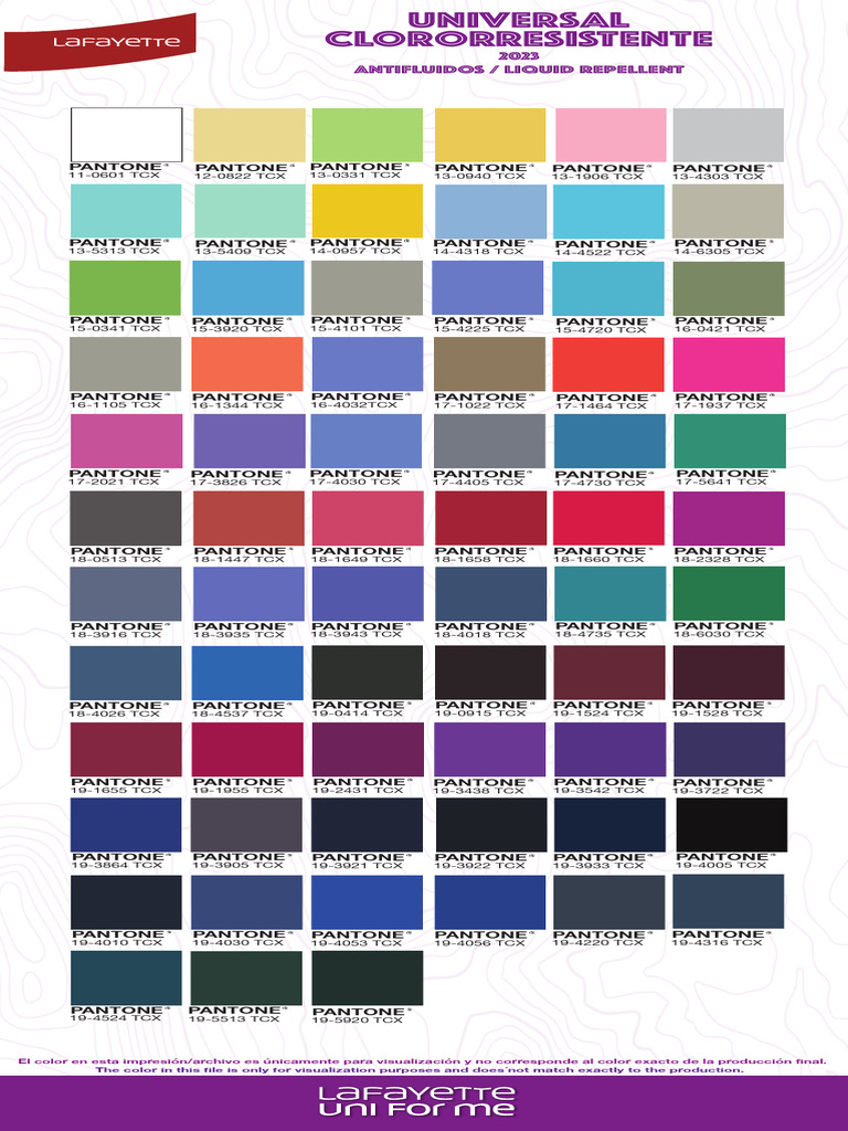 PALETA DE COLORES Lafayette Antifluido 2024 | PDF