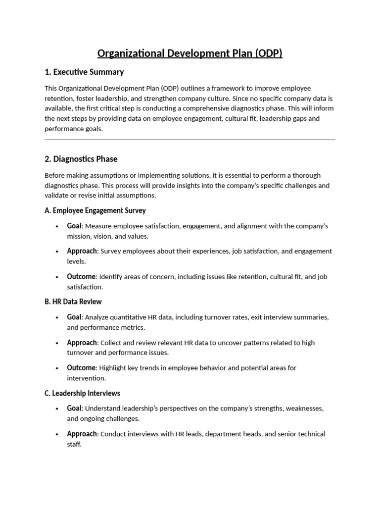 Organizational Development Plan ( final ) | PDF
