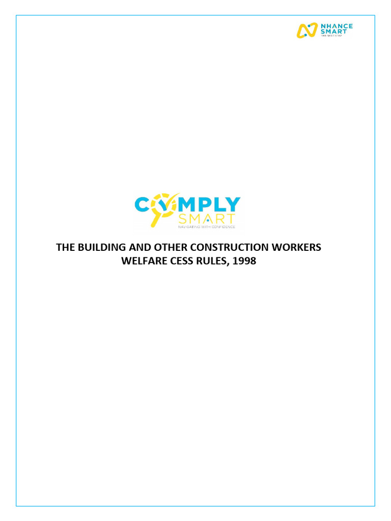NS - Building and Other Construction Workers Welfare Cess Rules, 1998 | PDF