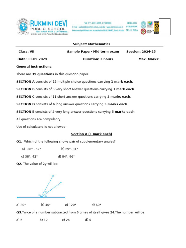 Sample Paer-7th | PDF | Mean | Teaching Methods & Materials
