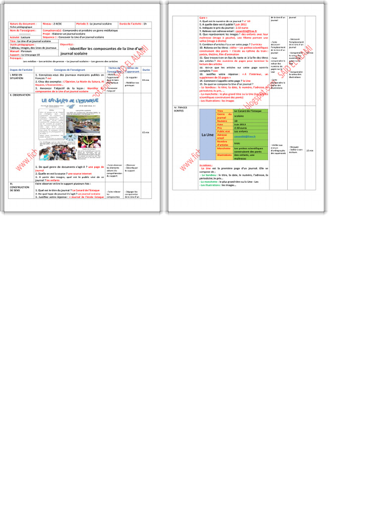 Fiche Parcours 2ac | PDF