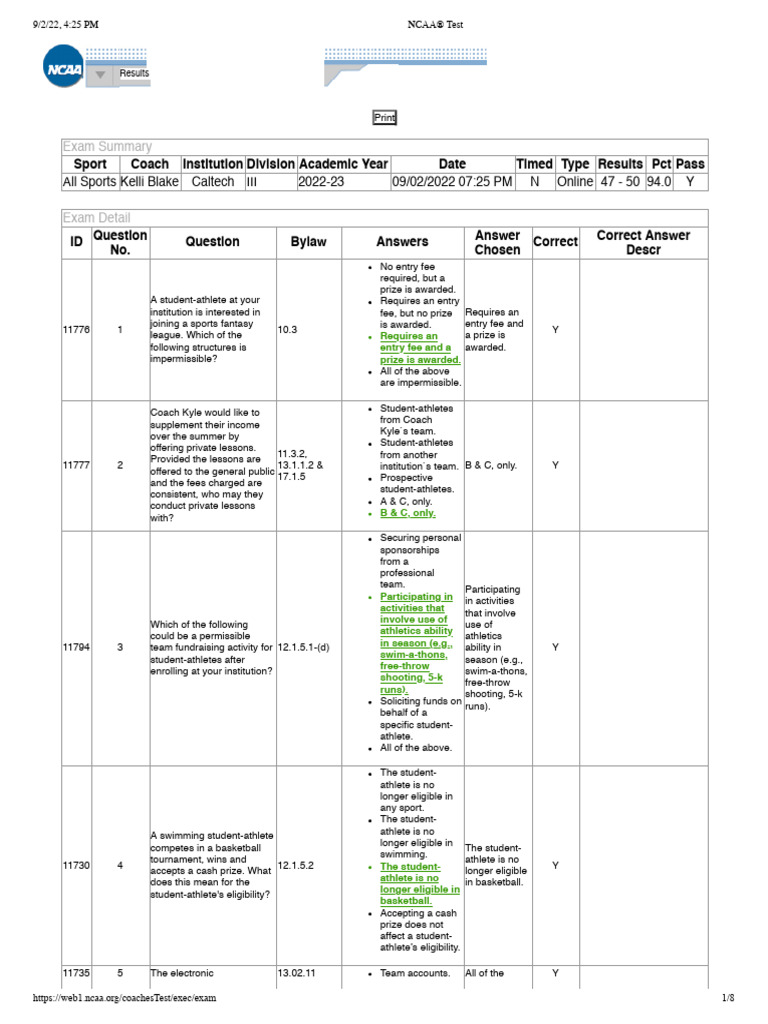 2022 D3 Rules Test | PDF