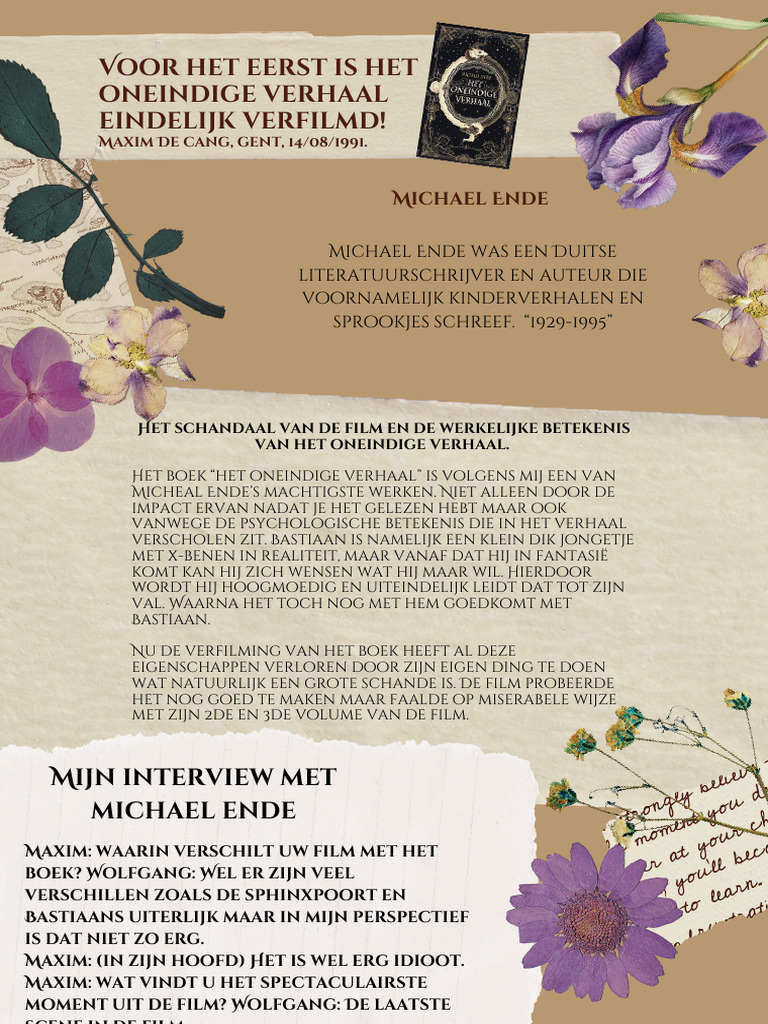 Voor Het Eerst Is Het Oneindige Verhaal Eindelijk Verfilmd. | PDF