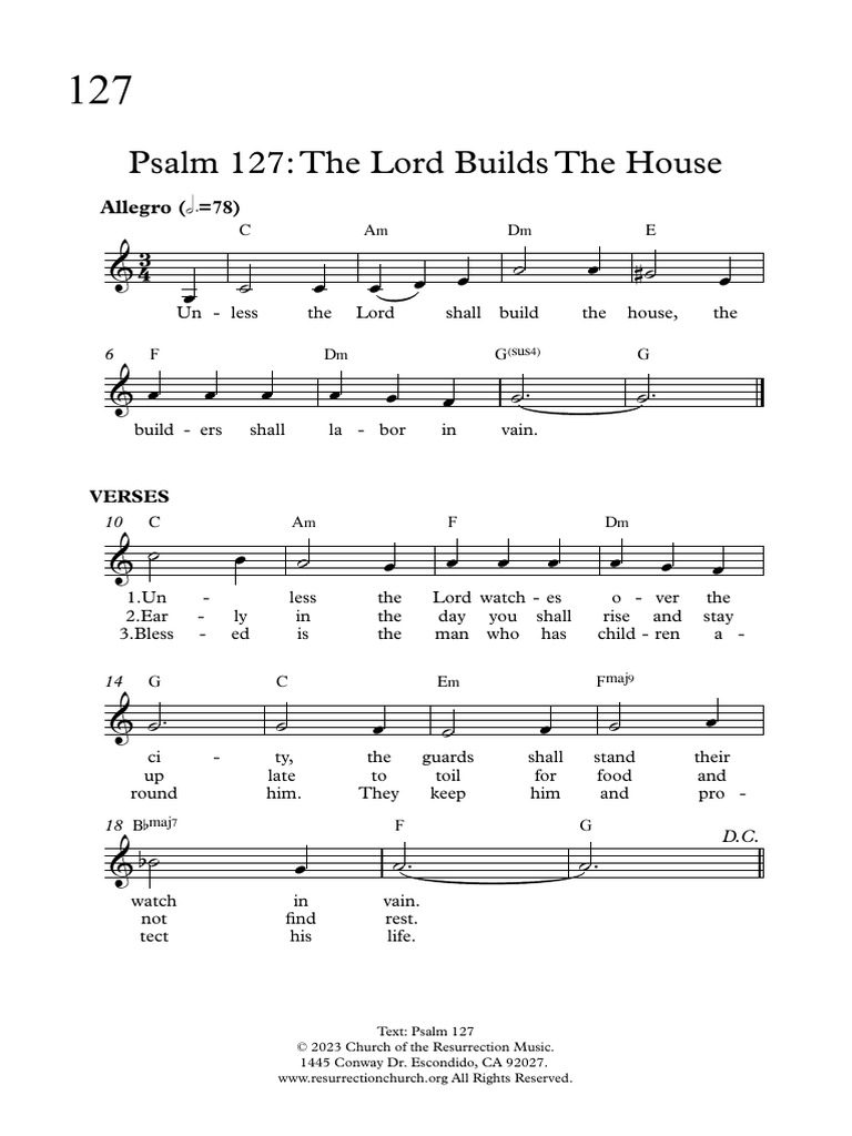 127 Psalm 127 - Full Score | PDF