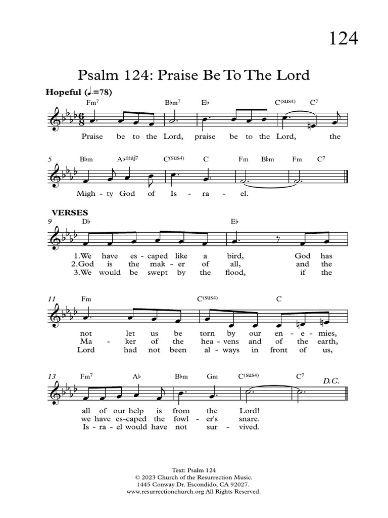 124 Psalm 124 Full Score PDF