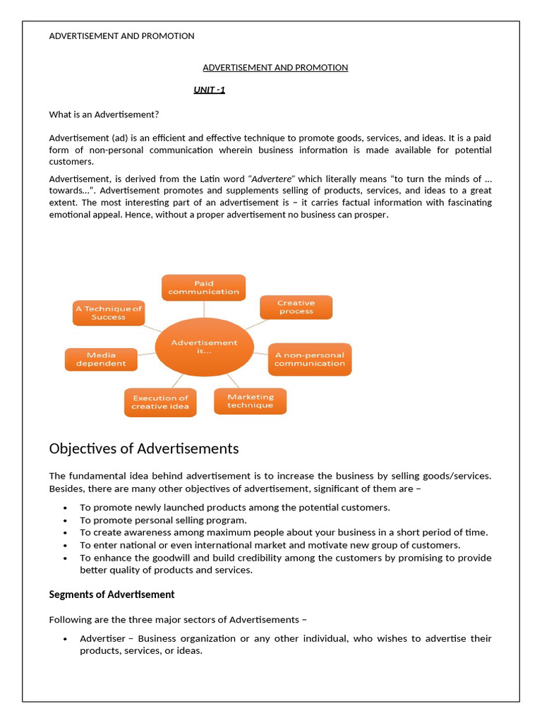 Bba Advertisement Note | PDF