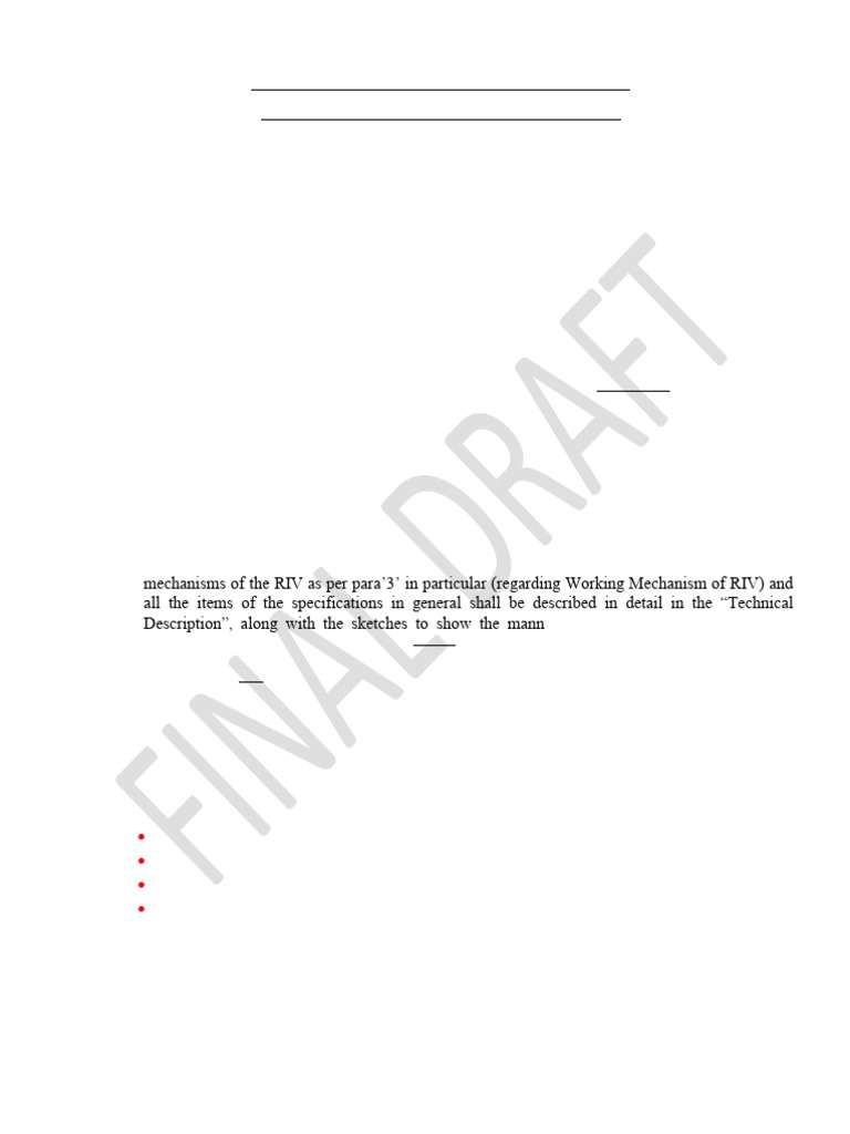 Approved Revised Final Draft Specification For RIV | PDF