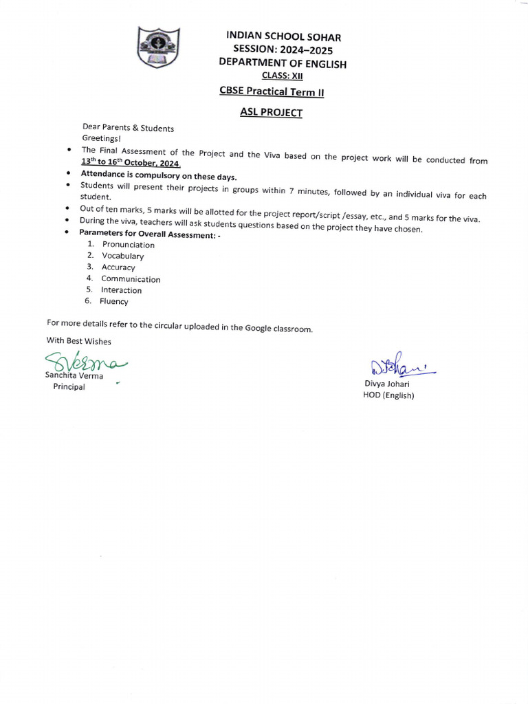 ASL Project - Term II CBSE Practical - Class XII | PDF