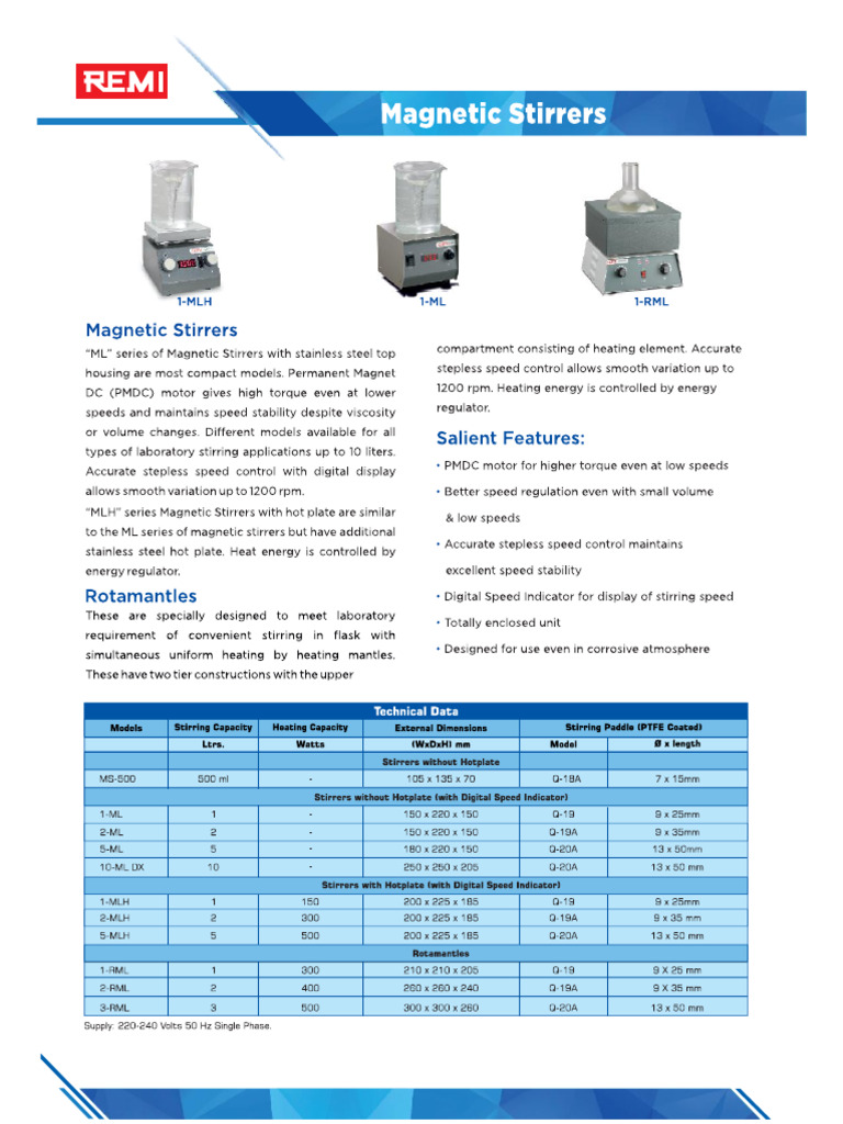 Magnetic Stirrers | PDF