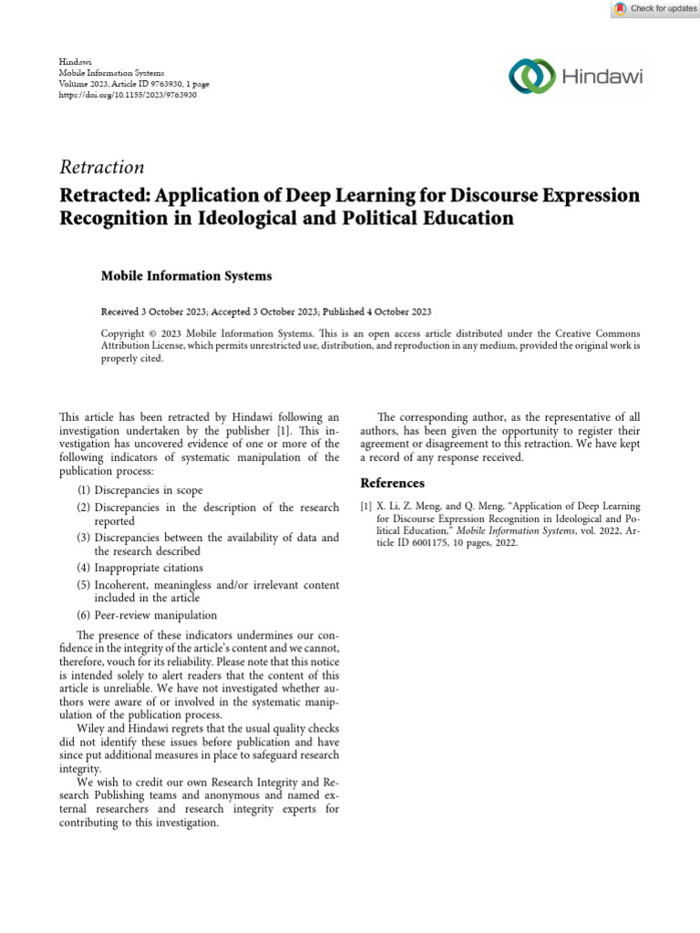 Mobile Information Systems - 2022 - Li - Retracted Application of Deep Learning For Discourse ...