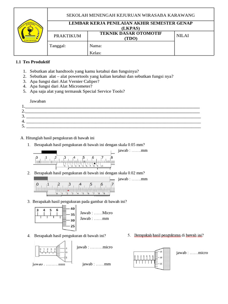 Jobsheet TBSM PAS ALAT UKUR | PDF