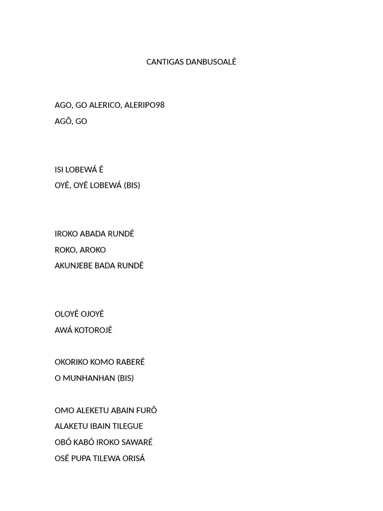 CANTIGAS DANBUSOALÊ | PDF