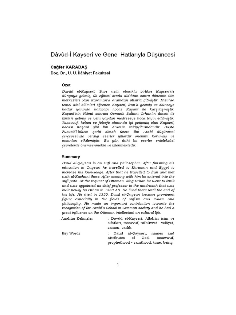 Davud I Kayseri | PDF