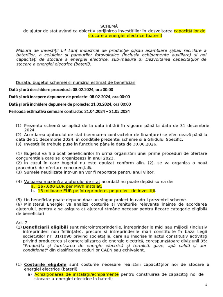 Schema de Ajutor de Stat - 4.3 | PDF