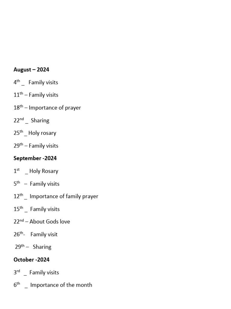 Annual Plan For Pastoral Activity | PDF