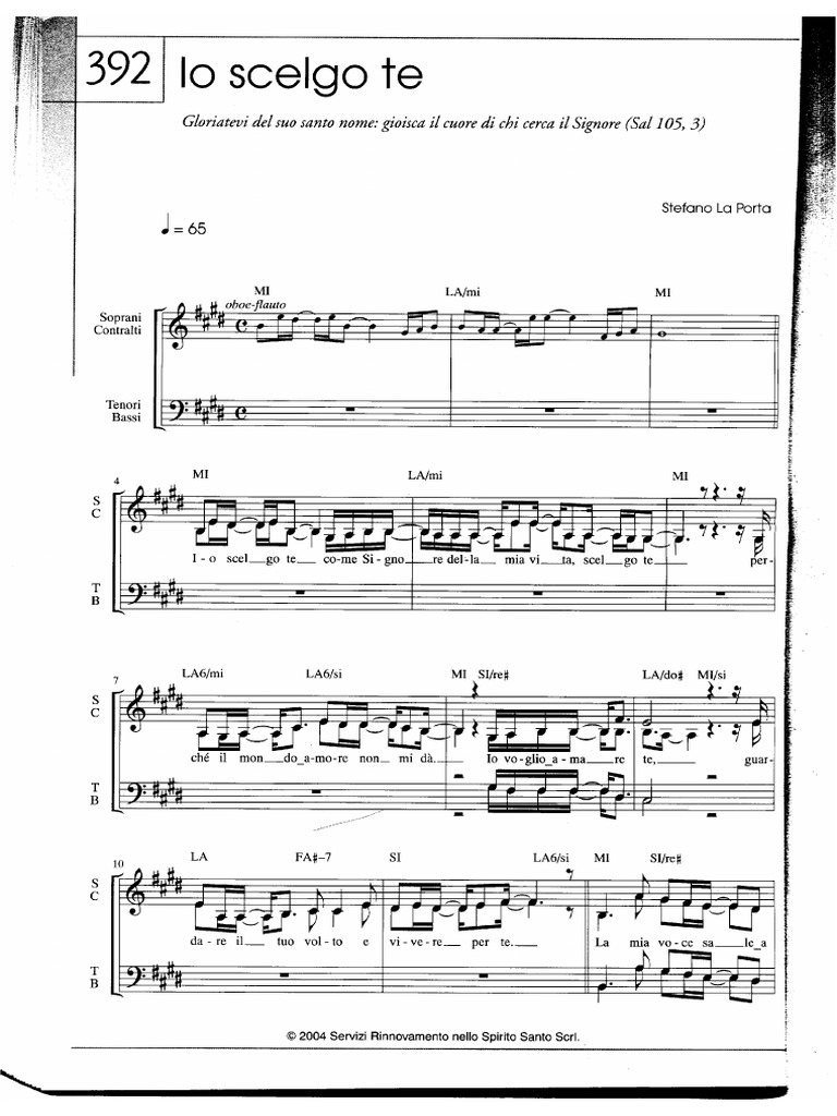 RNS - Io Scelgo Te (Spartito) | PDF