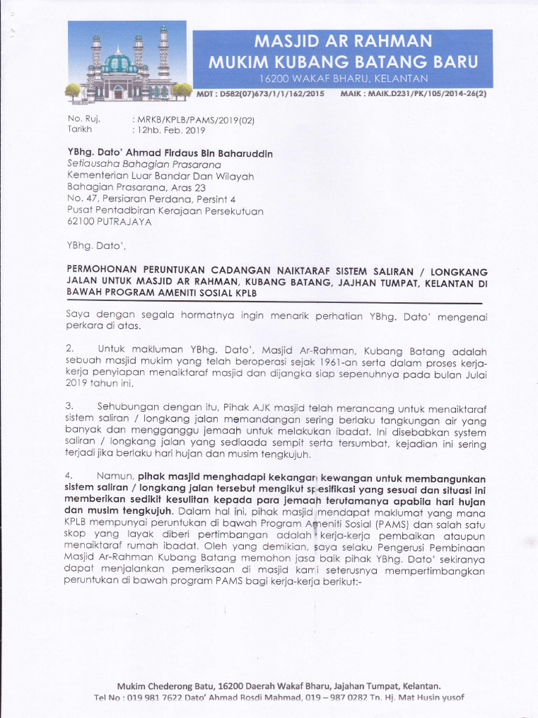 Surat Dato' A. Firdaus | PDF