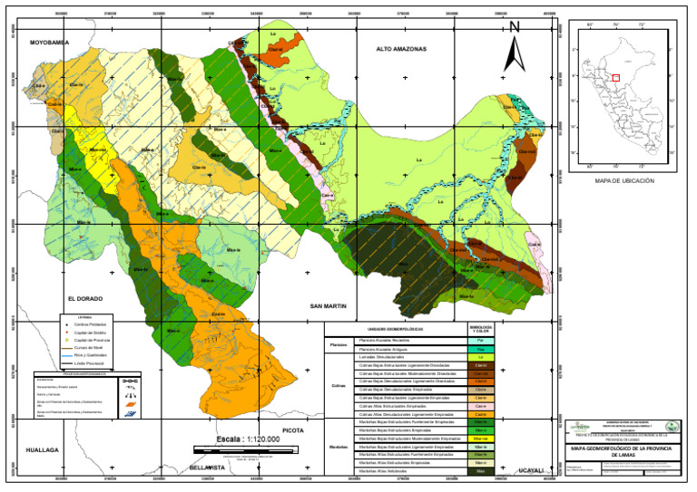 Mapa Geomorfologico - Provincia Lamas - A0 | PDF