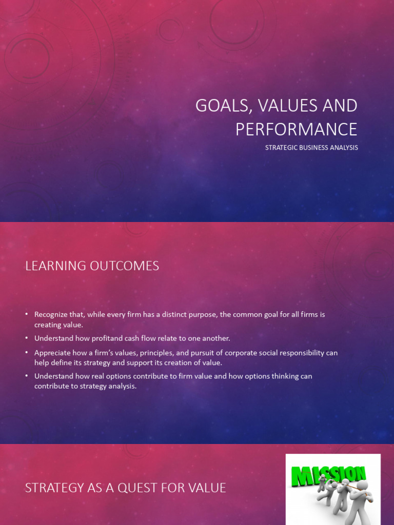 Lesson 2 Goals, Values and Performance | PDF