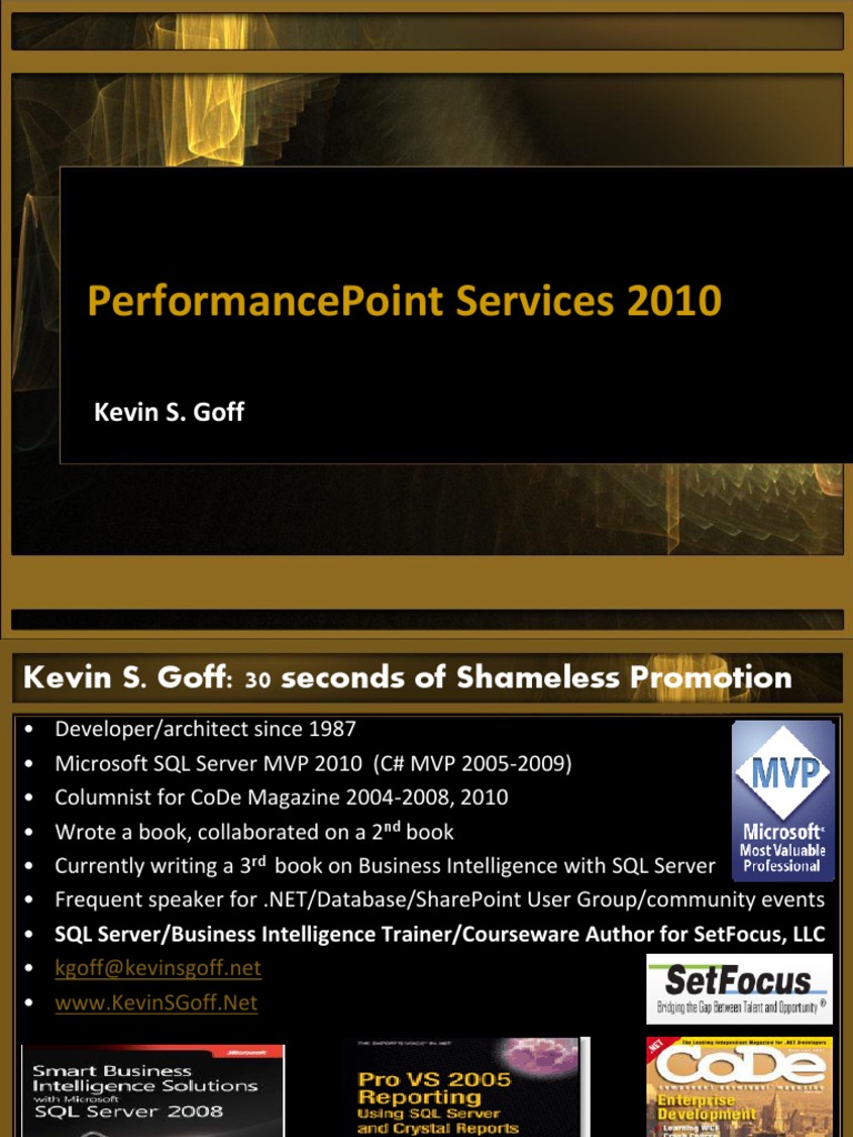 Performance Point Services 2010 | PDF | Share Point | Microsoft Sql Server