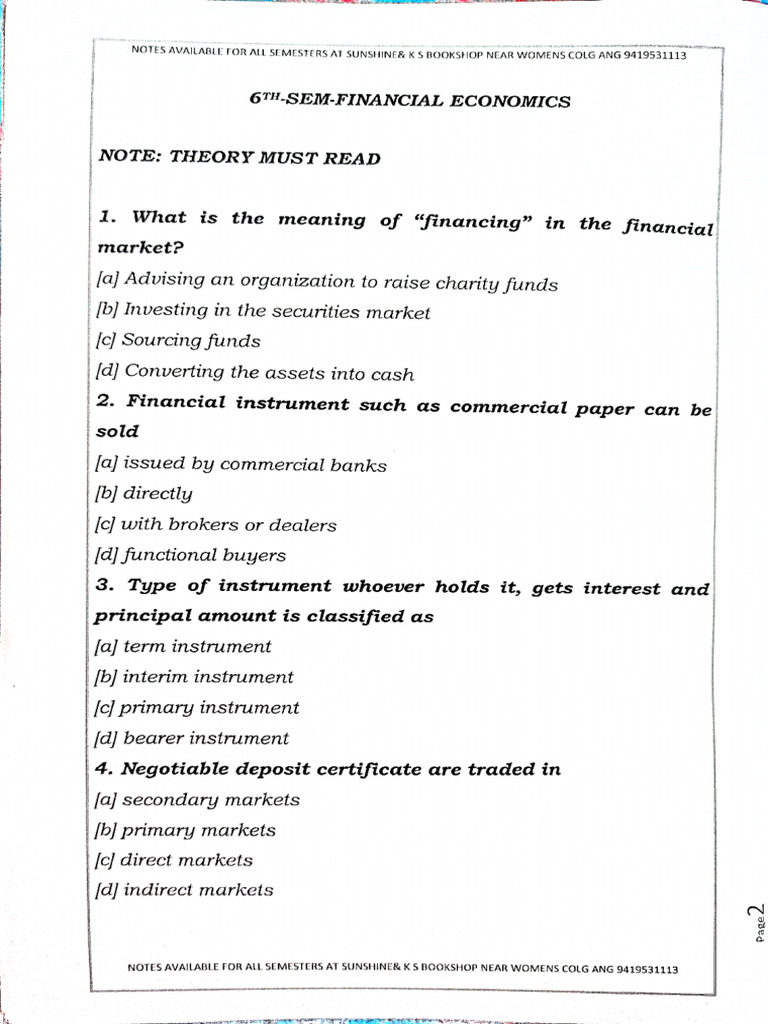 Financial Economic | PDF