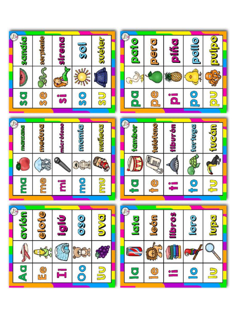 Tarjetillas de silabario | PDF
