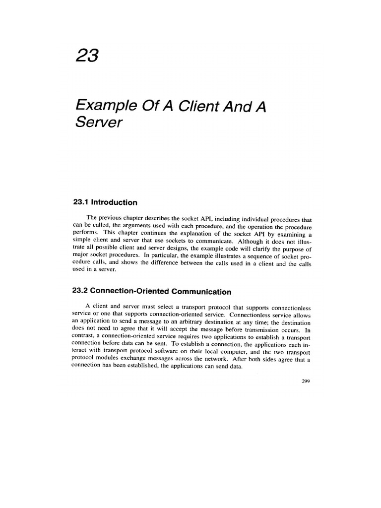 Ch23: Example of A Client and A Server | PDF