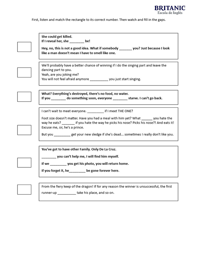 video first conditional in cartoons | PDF