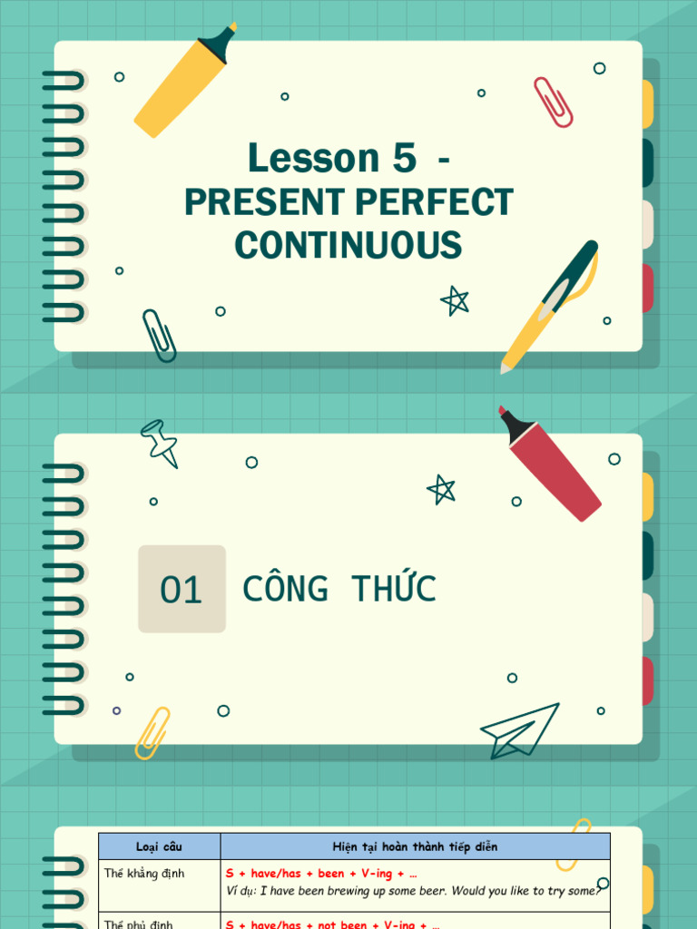 Lesson 5 - Present Perfect Continuous | PDF
