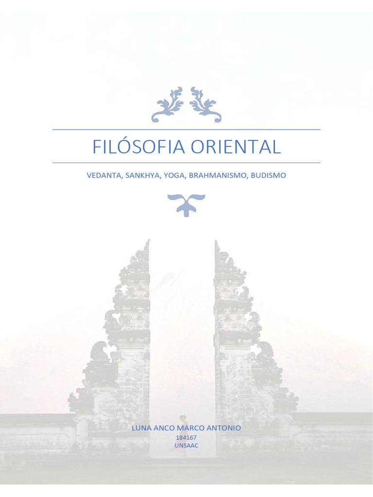 Filosofía Oriental: Vedanta, Samkhya y Budismo | PDF | Vedanta | Yoga