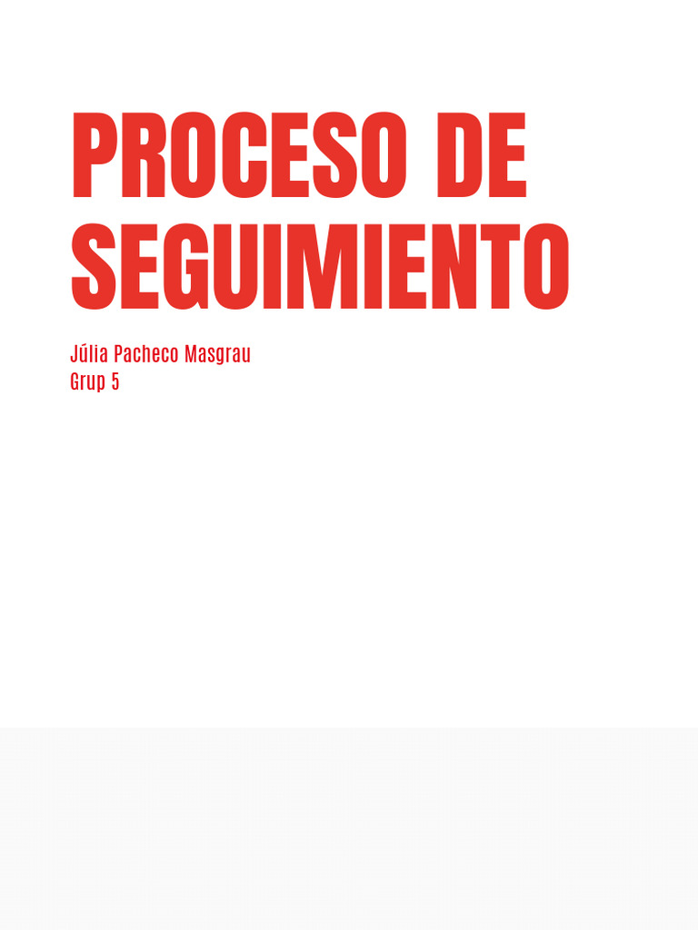 Proceso de Seguimiento | PDF