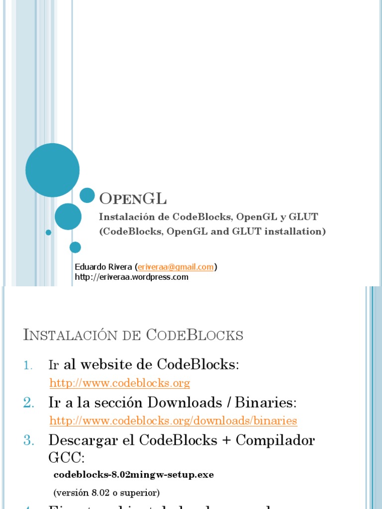 OpenGL - Instalación de CodeBlocks OpenGL GLUT | PDF | Plataformas de computación | Familias de ...