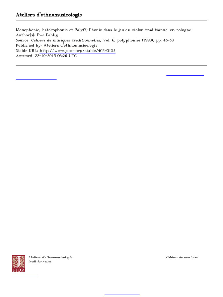 Heterophony | PDF