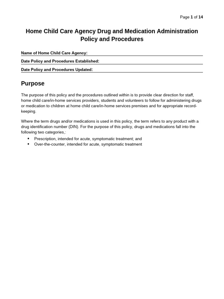 Medication Administration Policy for Children | PDF | Over The Counter ...