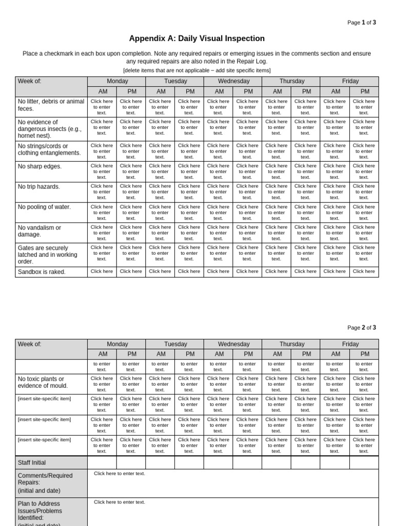 Ontario Daily Inspection Checklist | PDF
