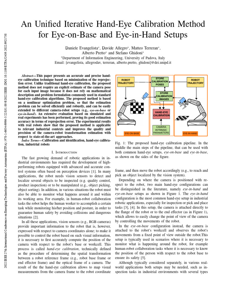 An Unified Iterative Hand-Eye Calibration Method For Eye-On-Base and ...