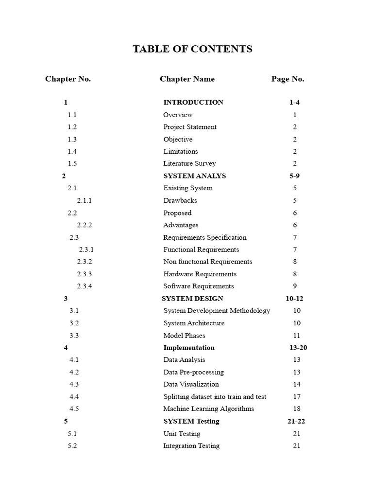 TABLE OF CONTENTS1 6th Sem Mini Project | PDF | System | Applied ...