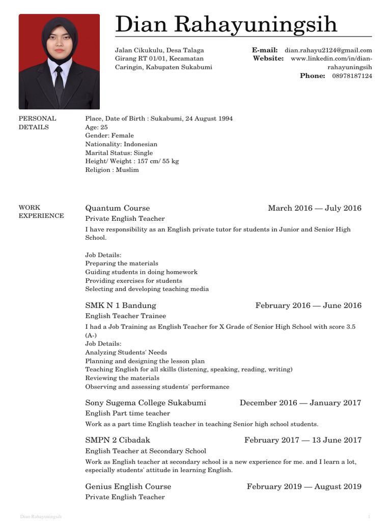 Contoh CV | PDF