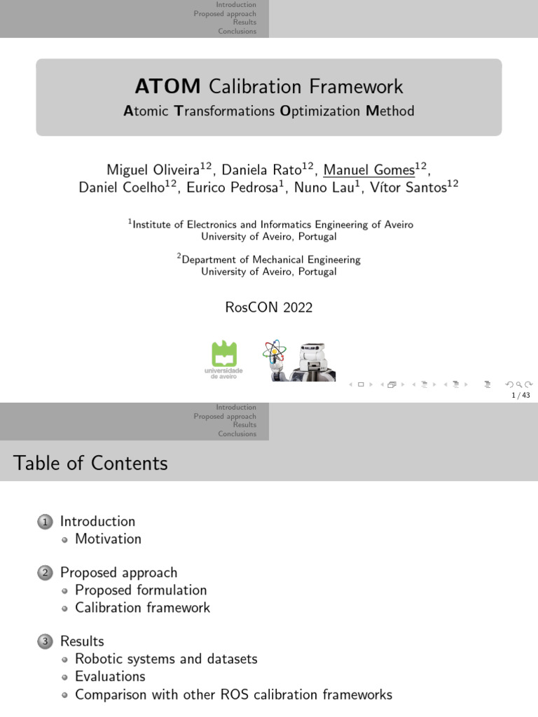 ATOM Calibration Framework | PDF